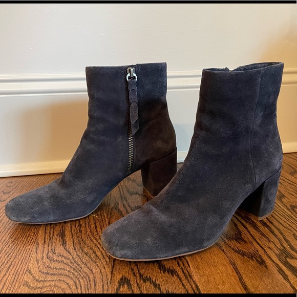 Splendid | Shoes | Suede Navy Ankle Booties | Poshmark